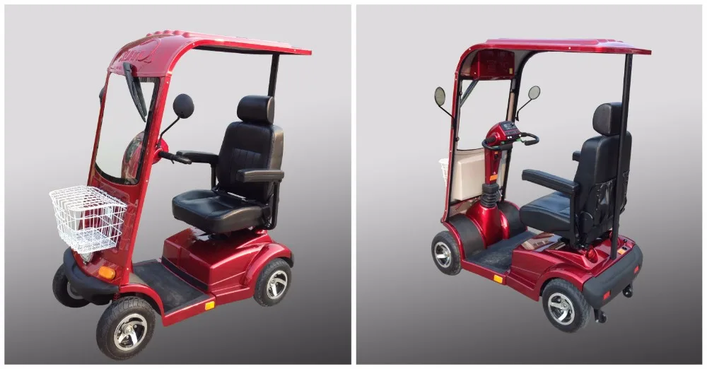 All Weather Electric Mobility Scooter With Windshield Canopies For ...