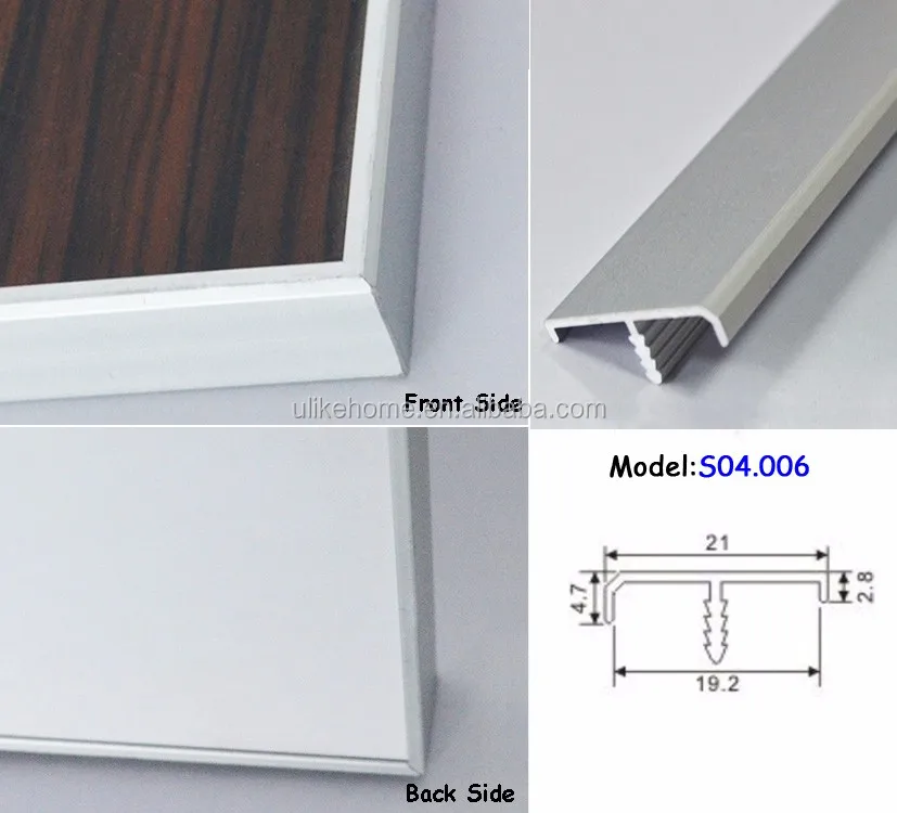 Aluminum Edge Banding Profile for 18mm Wood Inserts