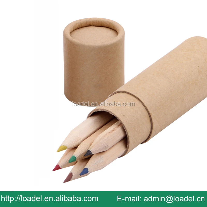 6pcs Mini Color Pencil Set Natural Wooden Color Pencil Set With Box ...