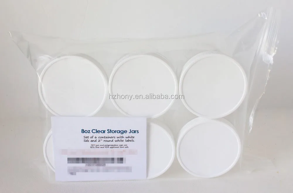 8oz Slime Storage Clear Empty Wide-mouth Plastic Containers Jars With ...