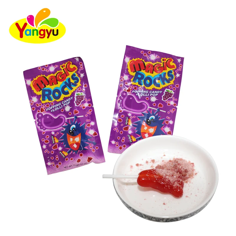 2 In 1 Magic Rocks Popping Candy With Foot Lollipop - Buy Magic Rocks ...