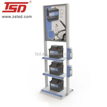 Metal Floor Car Battery Displays Rack Stand - Buy Battery Display Rack ...
