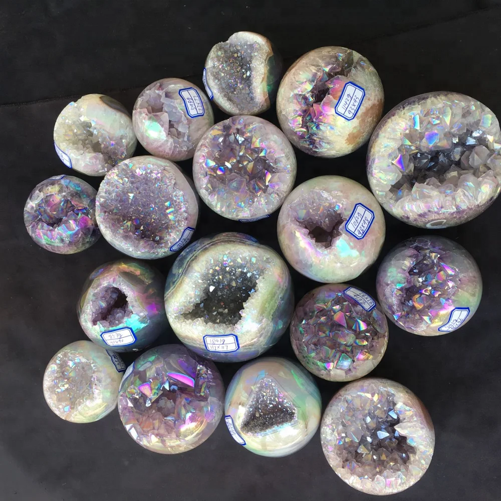 Home Décor Home & Living Rocks & Geodes Angel Aura 214g Aura Amethyst ...