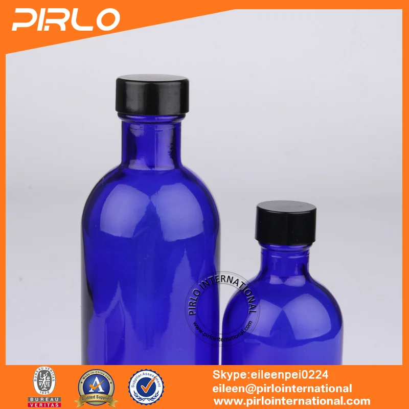 100ml 200ml Botella De Vidrio Azul Cobalto Para Aceite Esencial Botella ...