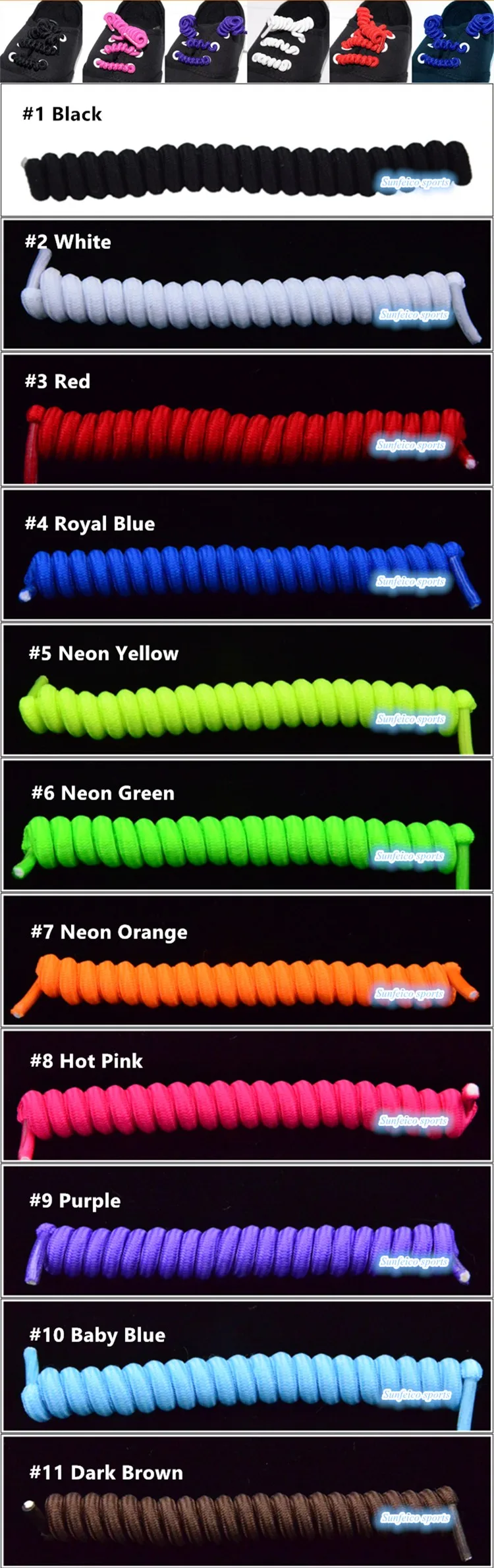 Irun Customized Colorful Curly Spiral Shoe Laces With Special Coil ...