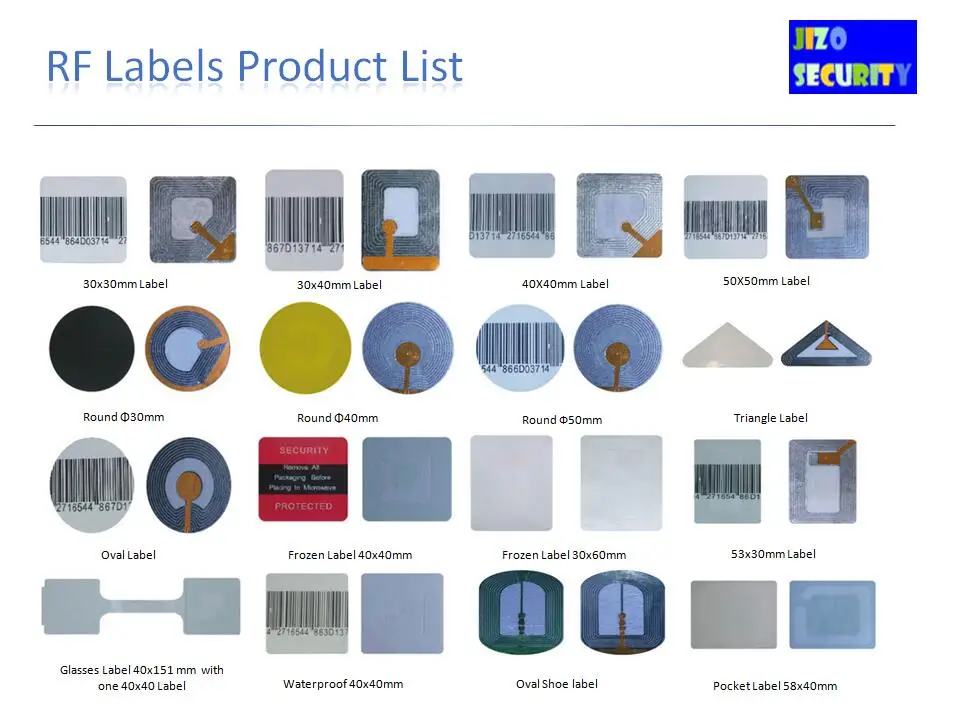 8.2 Mhz Anti Theft Eas Rf Label 40*40mm White - Buy Anti Theft Barcode ...