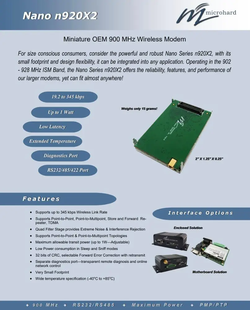 Microhard Uav Radio Modems N920x2-oem - Buy Radio Modems,Microhard,Data ...