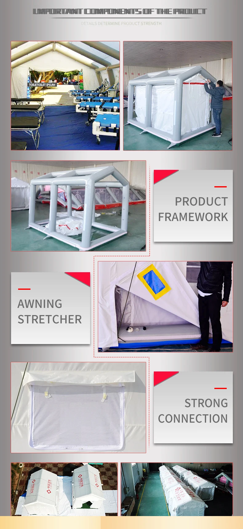 1000D Fabric Temporary Isolation Tents for Emergency Use