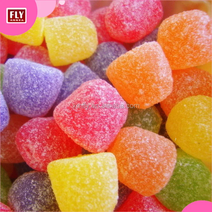 Sugar Coated Colorful Cube Soft Jelly Candy With Fruity Flavour - Buy ...