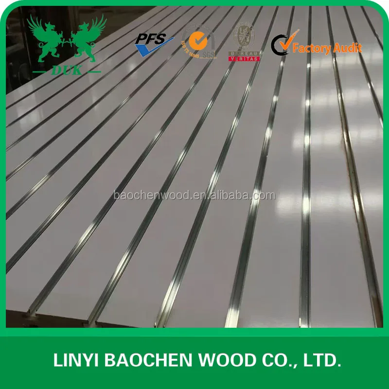 Mdf Slatwall Panel 16mm / Slot Board For Display Accessories - Buy ...