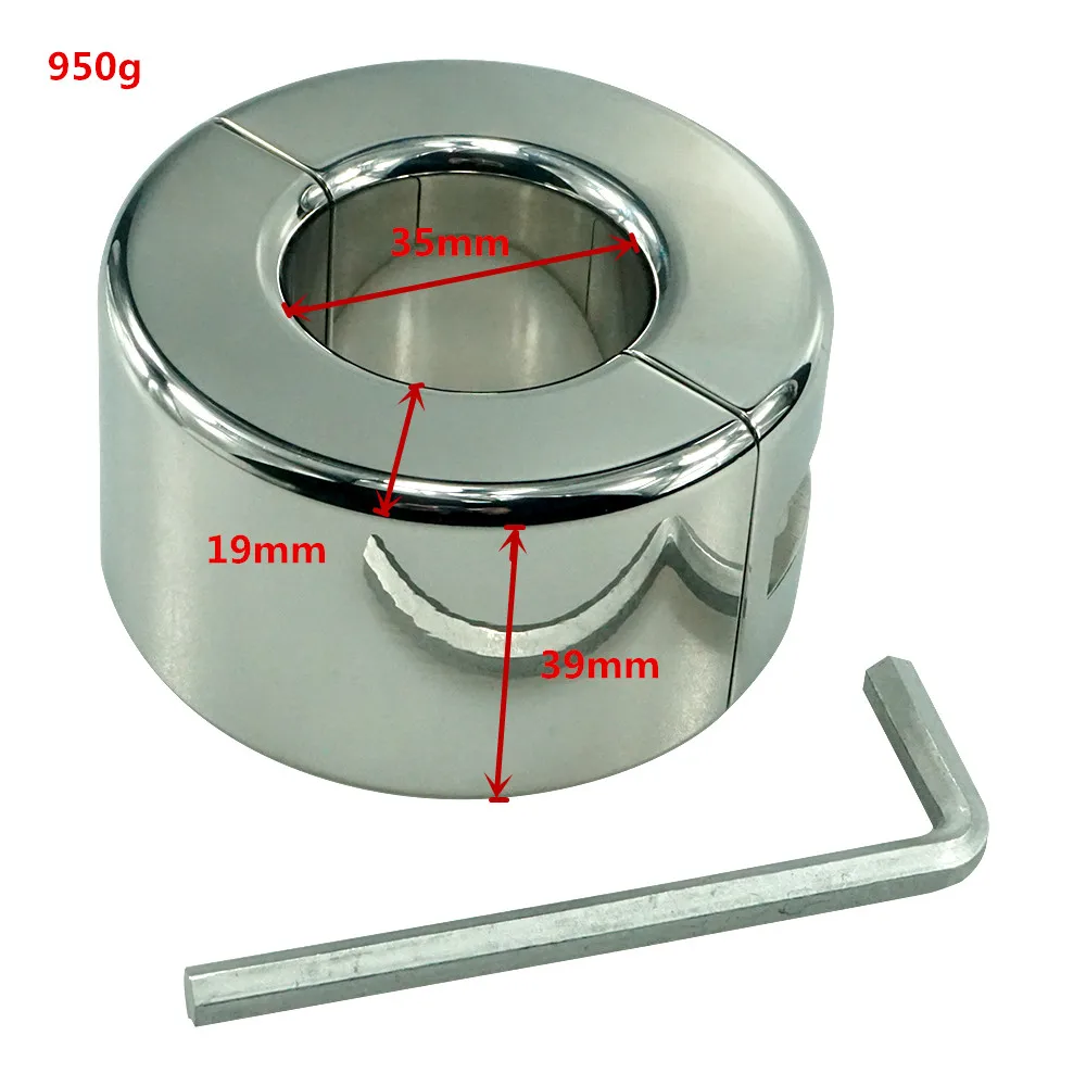Stainless Steel Testicle Ball Weight Scrotum Stretcher Heavy Metal Ring ...