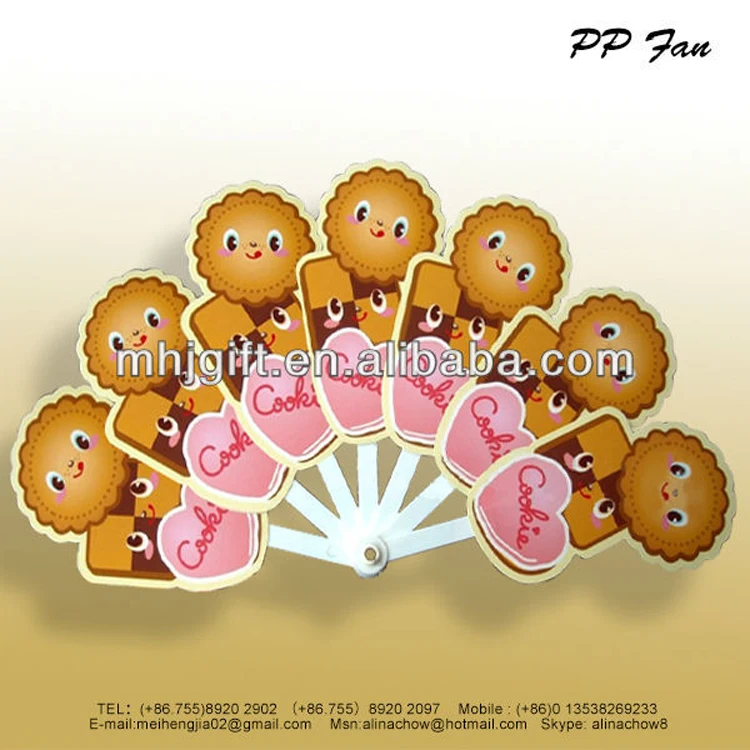 Promotional Plastic Hand Stickers Fan - White PP