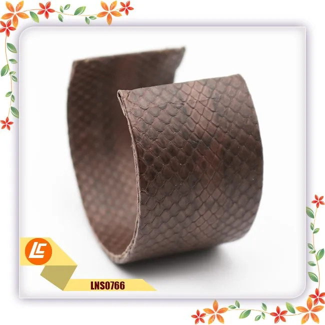 Real Snake Skin Leather Womens Cuff Bracelets Charming Design - Buy ...