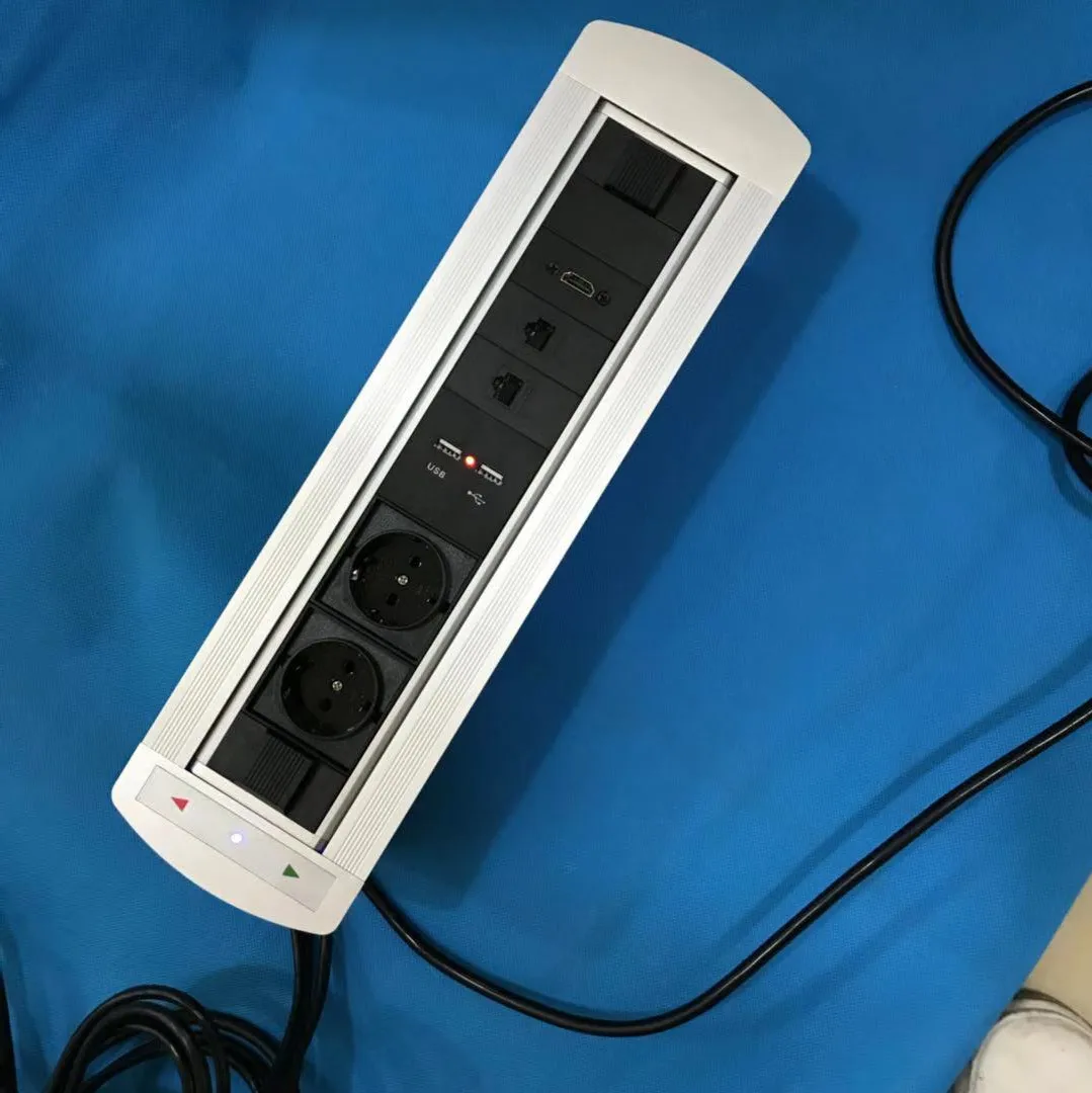Electric Flip Up Eu Power Plug Motorized Rotating Desktop Electrical ...