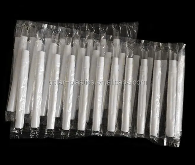 Yellow Colorful U-shaped Drinking Straws Wrapped Wtih Film Printed ...