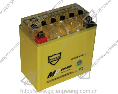 12v 9a Motorcycle Mf Gel Battery 12n9-bs - Buy 12v 9ah Motorcycle ...