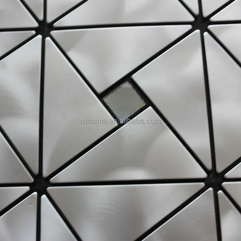 Gray Triangle Pattern Decorative Wall Tile Aluminium Crystal Glass ...