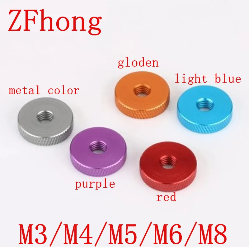 M3 M4 M5 M6 Colourful Flat Aluminum Knurled Hand Thumb Nut - Buy ...