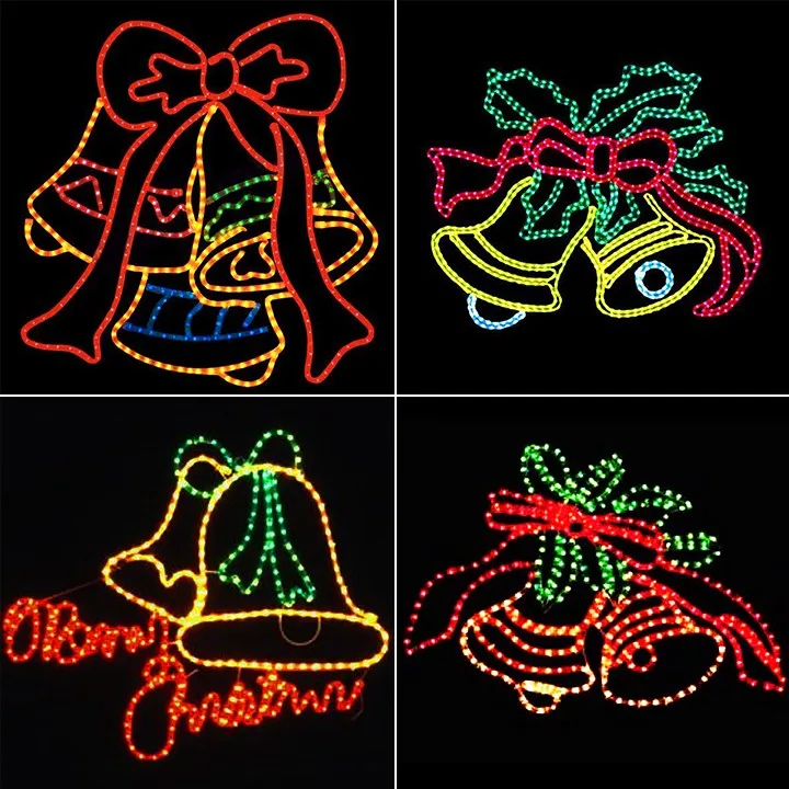 Jingle Bell Led Christmas Motif Rope Street Light Pole Christmas ...