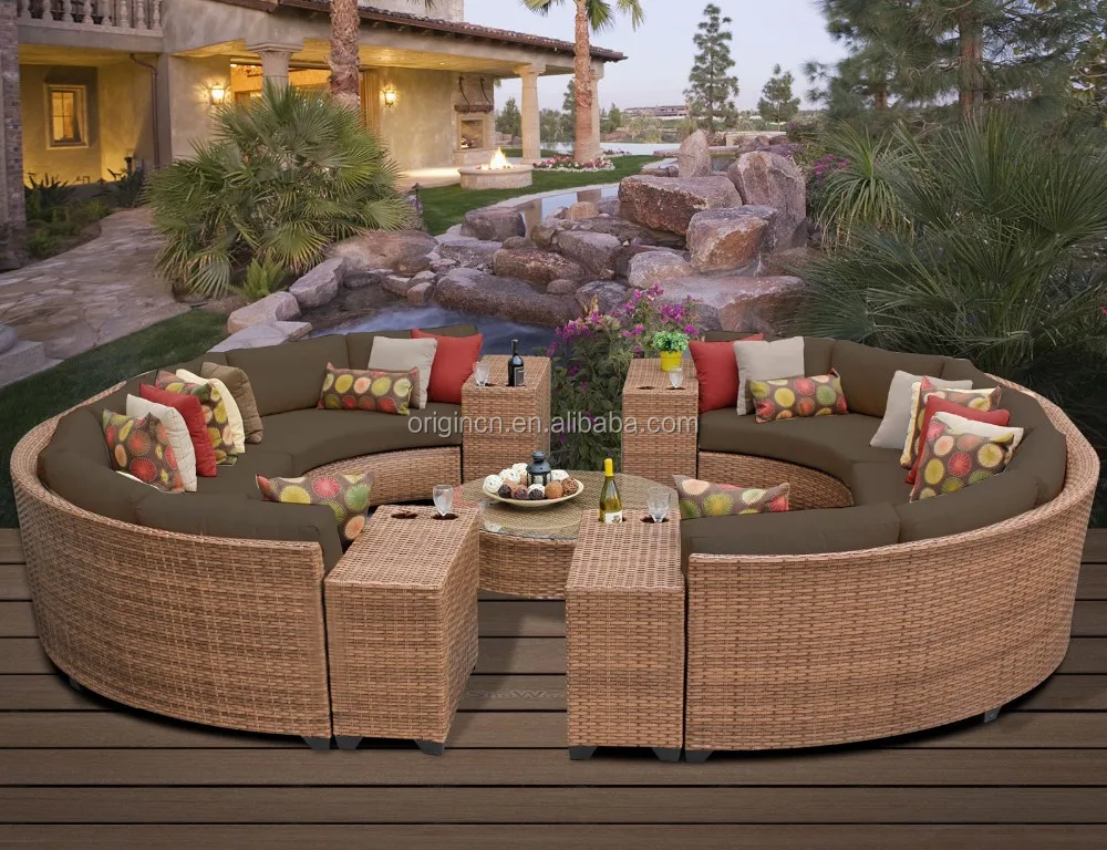 12 Seater Modern Rattan Outdoor Sofa Set with Center Table - Stylish ...