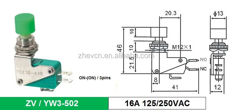 KW D-0 Micro Switch with Red Button - Reliable & Durable