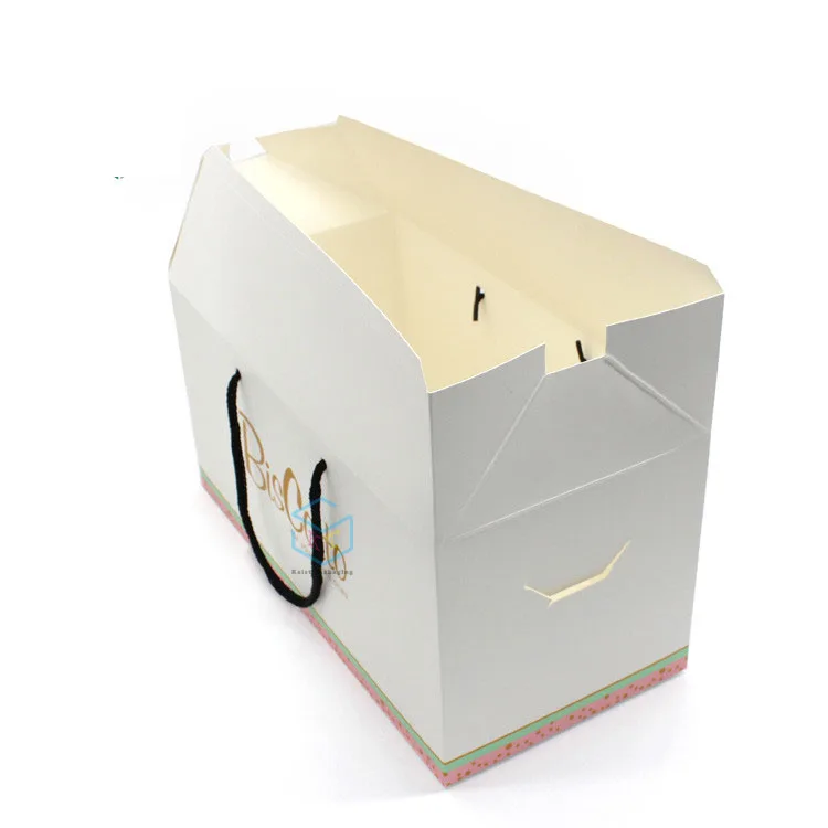 Recyclable Paper Box with Handle - Perfect for Food Delivery