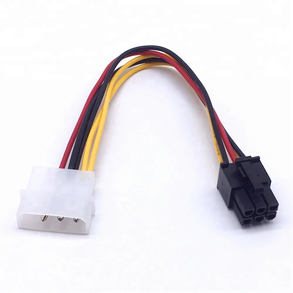 4 Pin Molex to 6 Pin PCI-E Power Converter Adapter Cable
