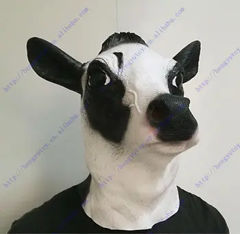 Realistic Cow Head Mask Animal Fancy Dress Full Head Latex Animal Masks ...