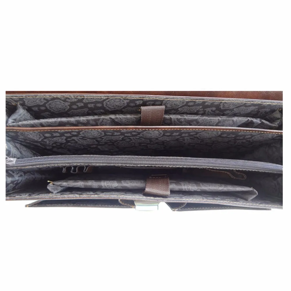 Fashion New Design High Quality Brown Pu Leather Men Briefcase With ...