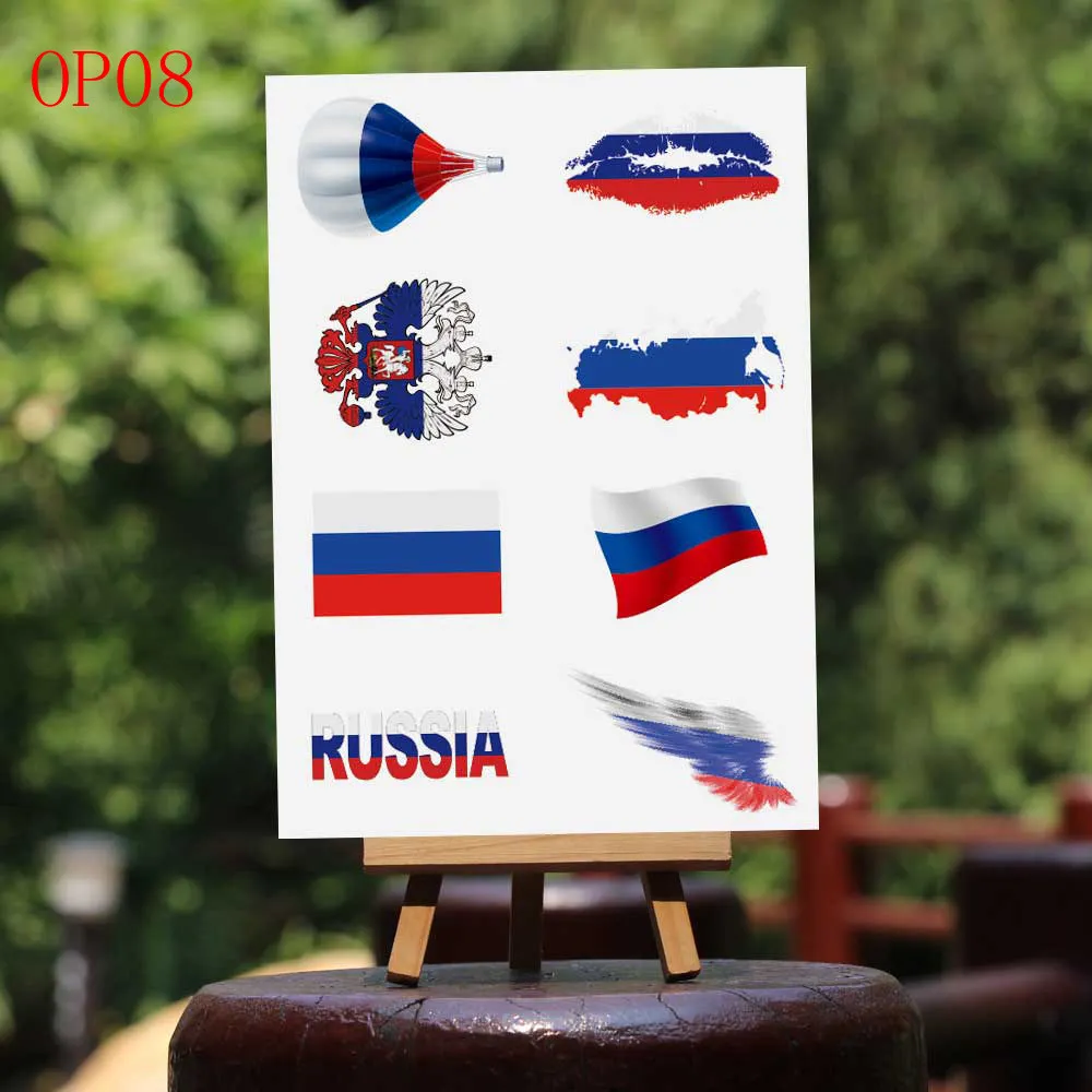Custom Russia Nation Flag Tattoo Sticker World Cup Fan Face Tattoo ...