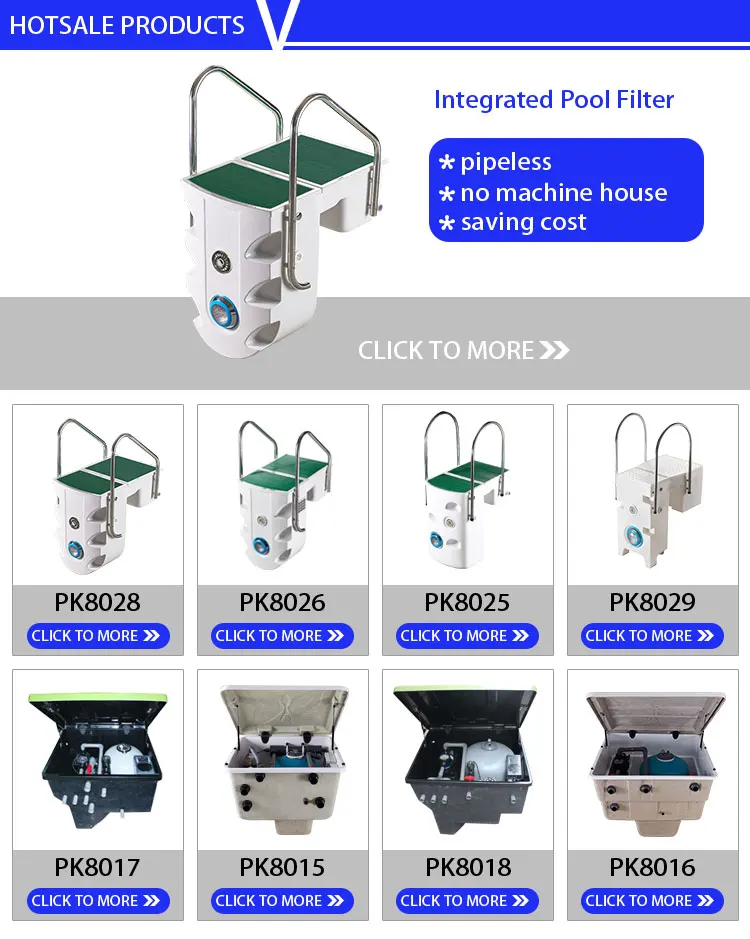 2019 Factory Pk8025 Pipeless Integrated Swimming Pool Water ...