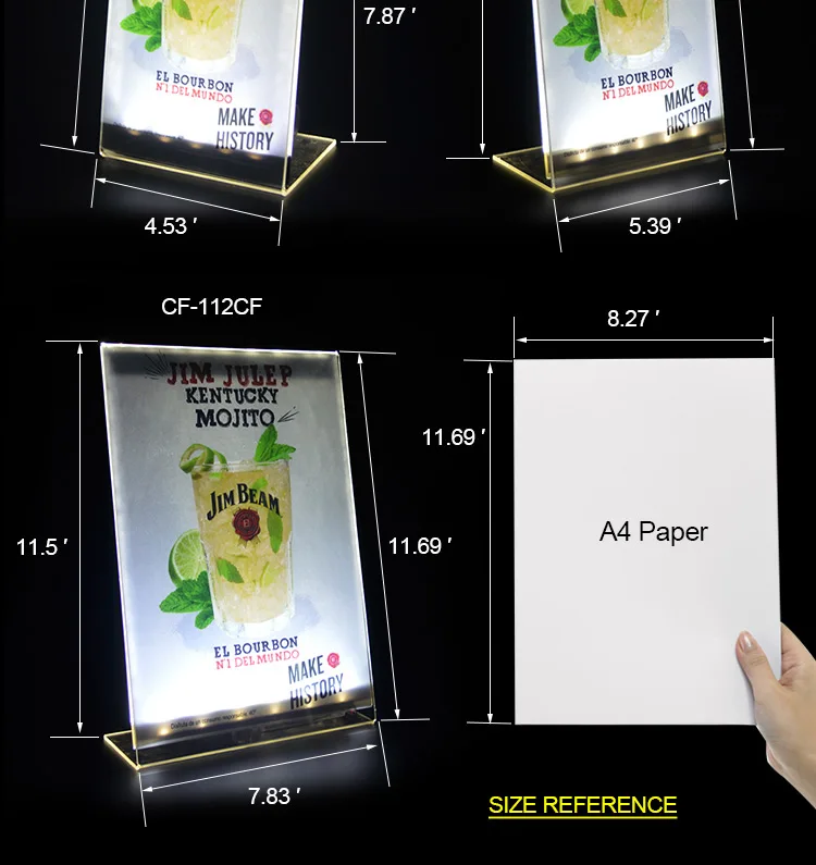 Transparent Restaurant Acrylic Table Menu Display Holder Stand T Shape ...