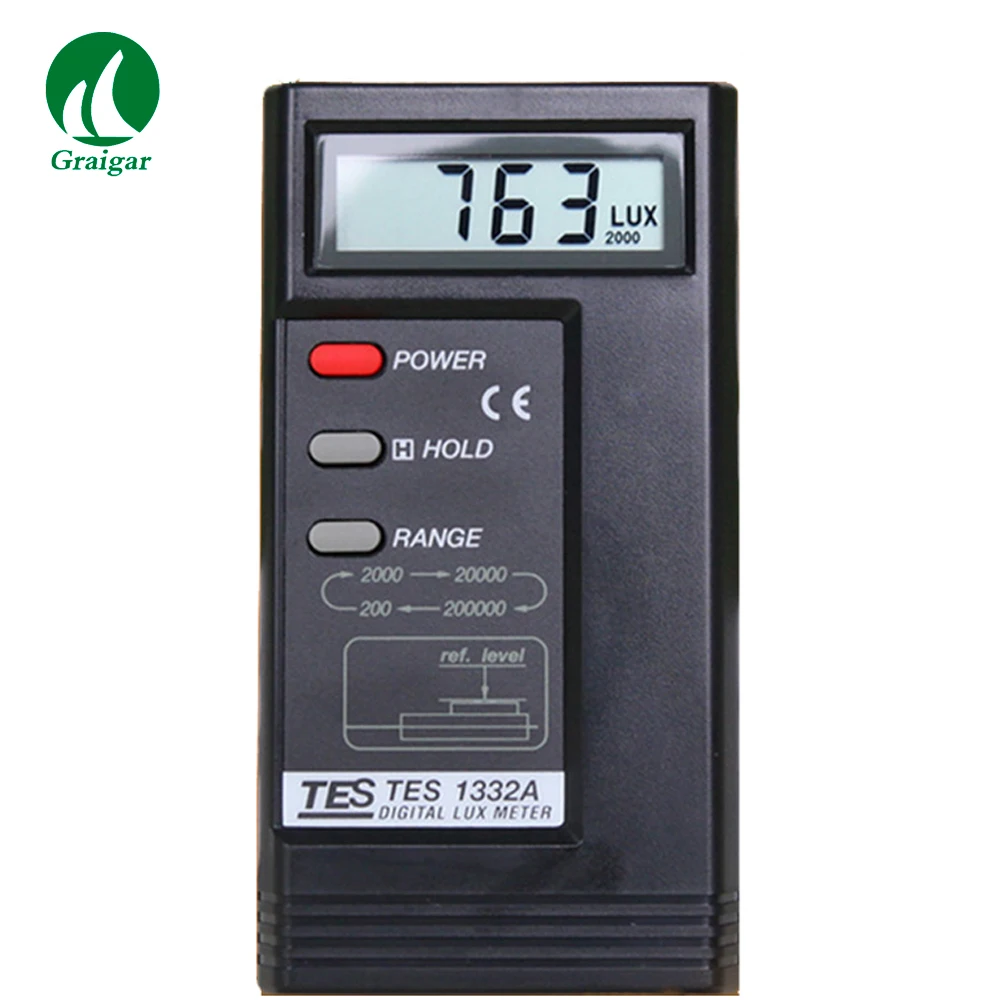 Digital Lux Meter Tes-1332a Light Meter 0.01~200000 Lux - Buy Tes ...
