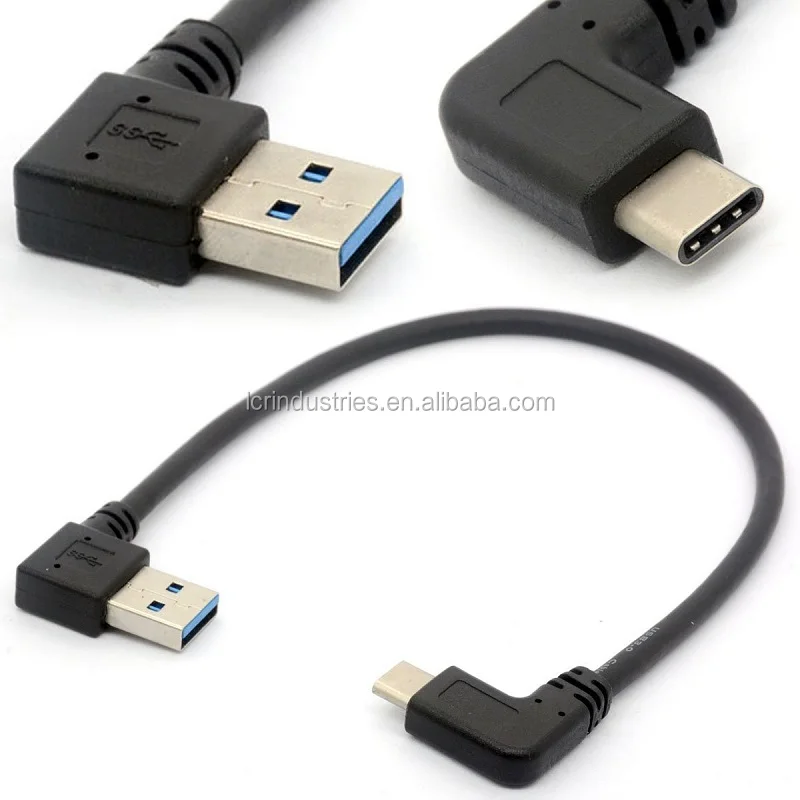 90 Degree Micro Usb 5pin Male to Left Right Angle Type C Cable