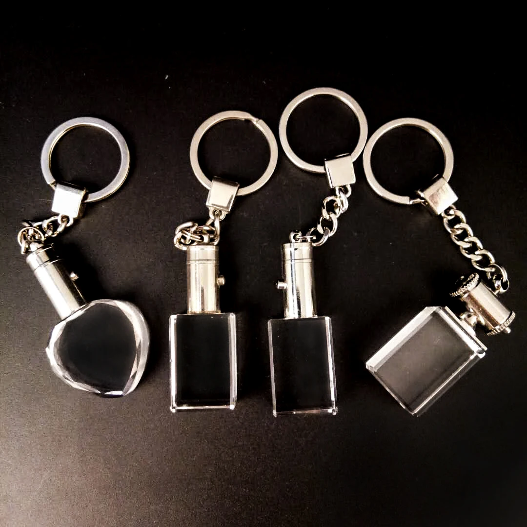 Photo Engraved Glass Keychain/personalized Blank Key Chain Flashlight ...