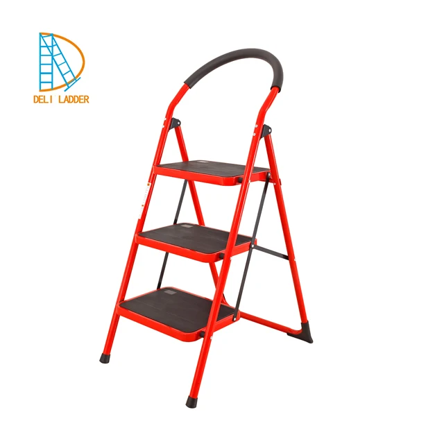 3 Iron Safety Step Ladders with Handrail - Durable & Versatile