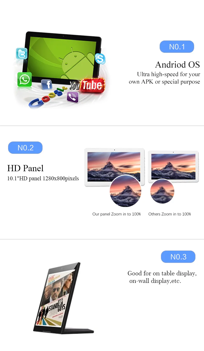 10 Inch Touch Screen E-Menu Android Tablet for Restaurants
