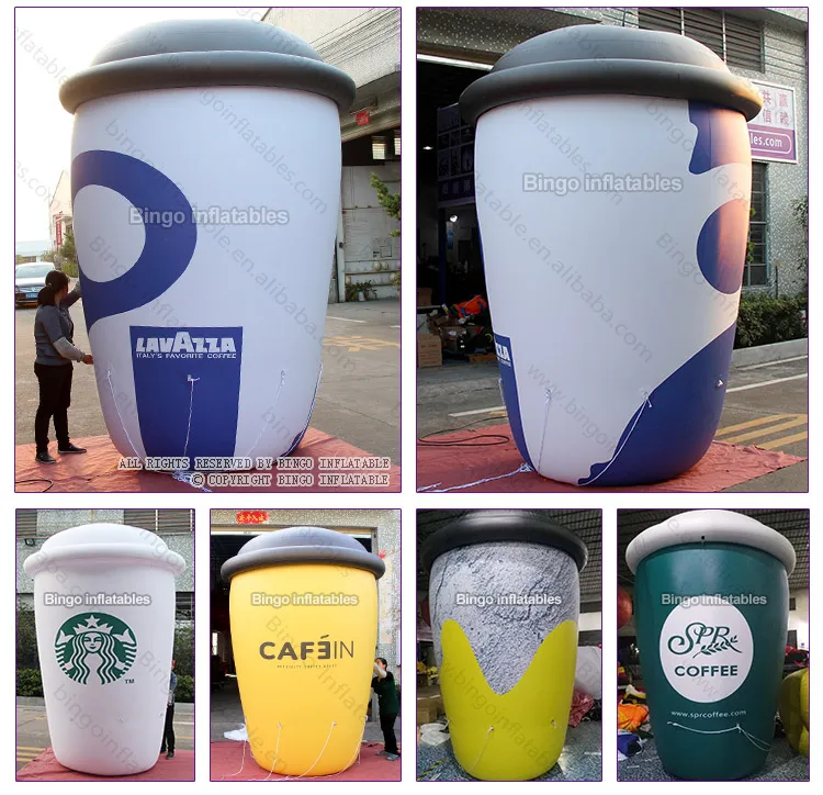 Air Sealed 10ft Giant Inflatable Coffee Cup / Pvc Air Tight Inflatable ...