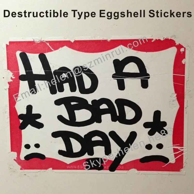 Custom Eggshell Sticker Roll - Destructible & Self Adhesive