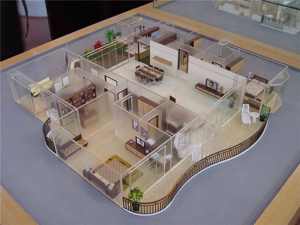 Architecture Inside Room Layout Model With Furniture,Professional Scale ...
