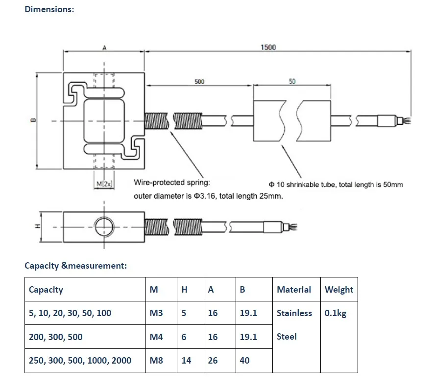 Calt Dyly-108 Miniature S-type Load Cell 1 2 3 5 10 20 30 50 Kg Compact Tension And Compression ...