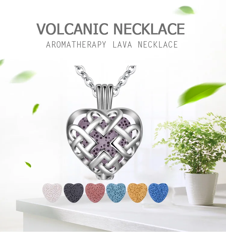 Lava Stone Diffuser Fragrance Aromatherapy Pendant Necklace