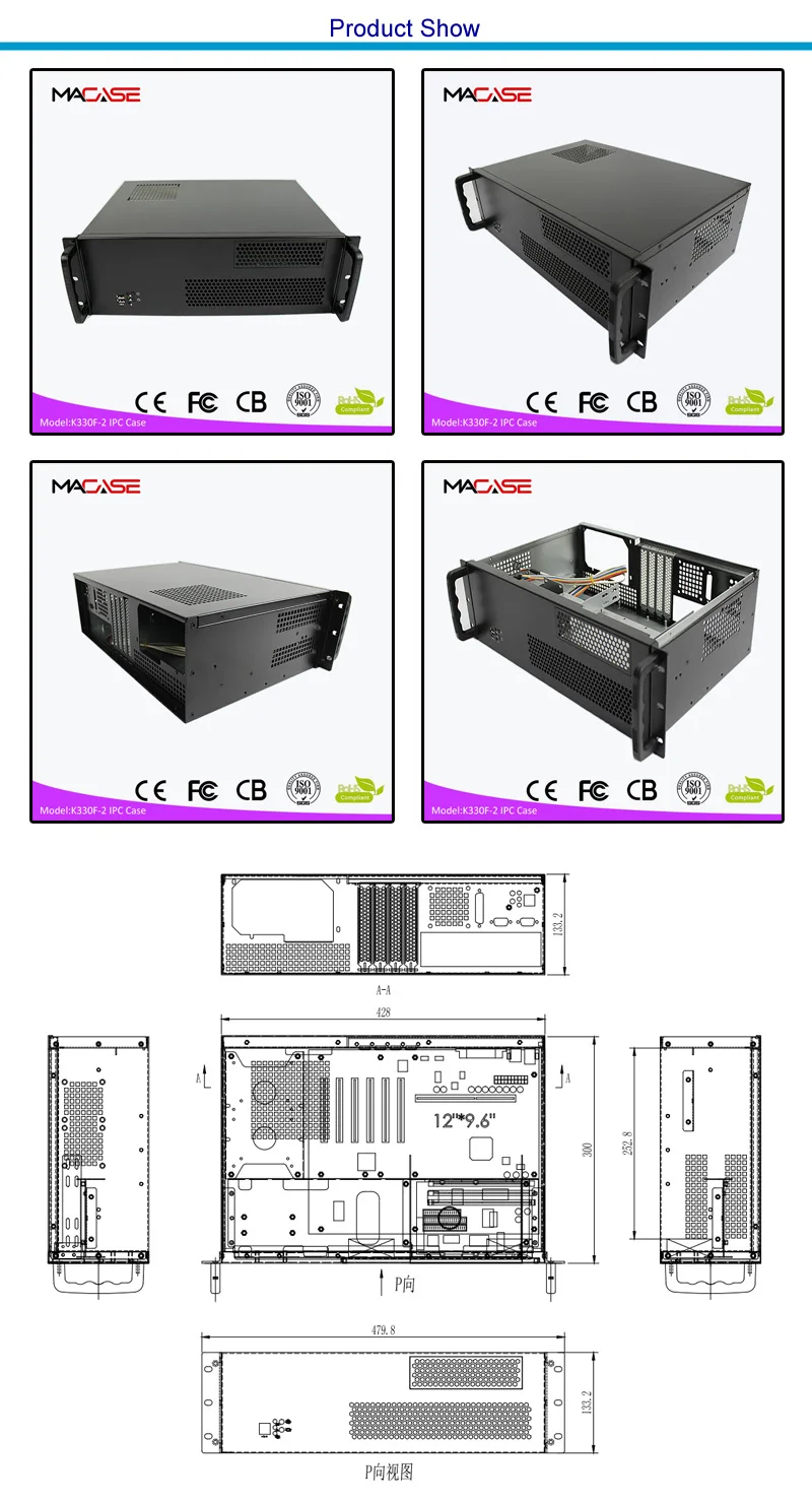 3u Atx Rackmount Server Chassis For Data Center With Short Deep Case ...