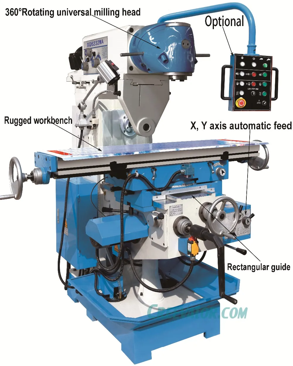 Xq6232wa Universal Rotary Swivel Head Milling Machine - Buy Milling ...