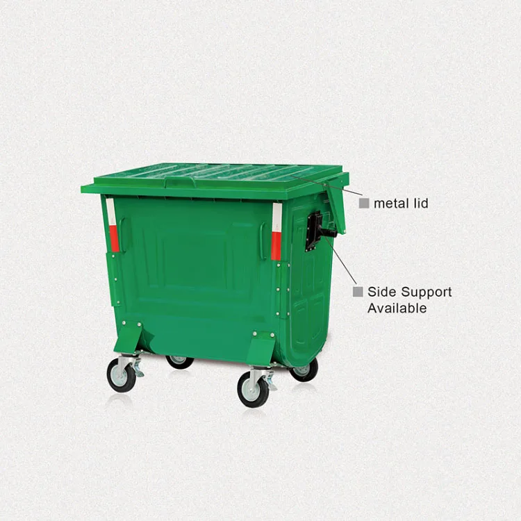 Outdoor Metal Waste Trolley Garbage Bins Galvanized Trash Can - Buy ...