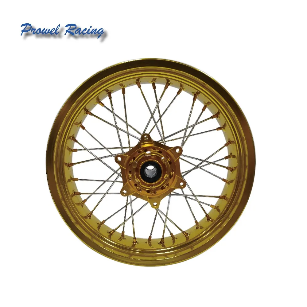 17 Inch Aluminium Alloy Motorcycle Spoke Wheels Sets For Supermoto