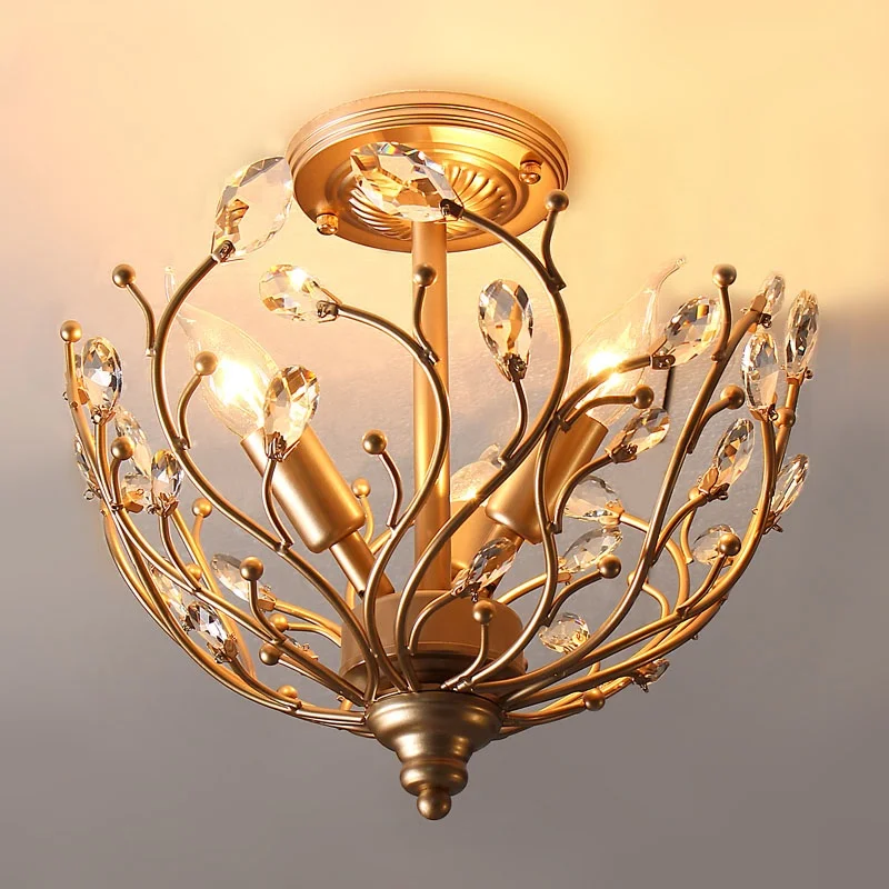 Crystal String Sea Shell Wall Lamp Wrought Iron Sconce Wall Light With ...