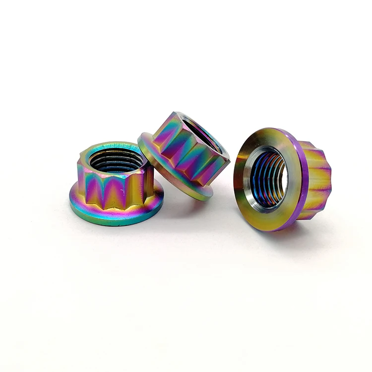 GR5/Ti6al4v titanium 12 point flange nut M4 M5 M6 M7 M8 M10 M12 M14 ...