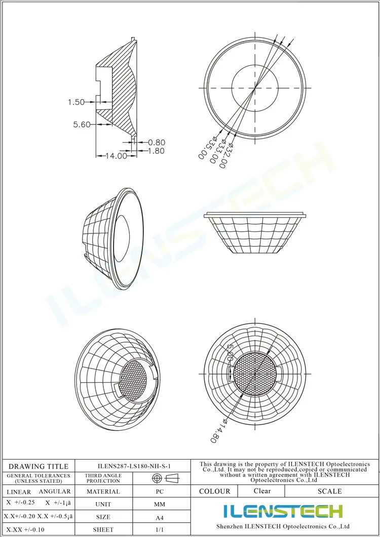 35mm Cob Led Lens 60 Degree Plastic Optics Lens/secondary Optics ...