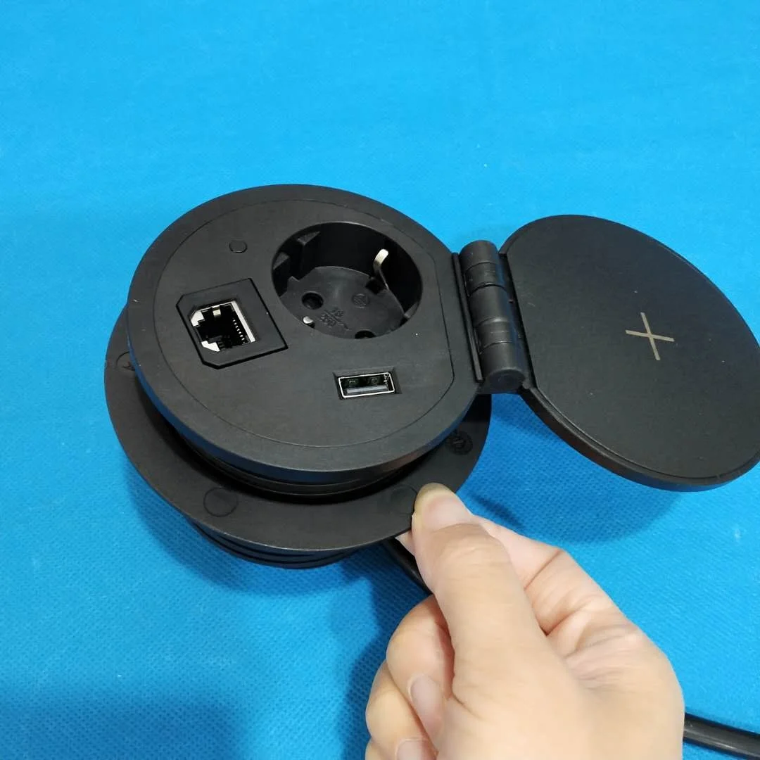 80mm Hole Size Desktop Power Socket with 1 European Power